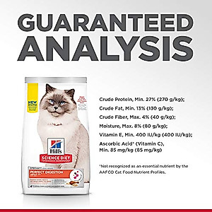 Hill's Science Diet Senior Adult 7+ Dry Cat Food, Perfect Digestion, Chicken Recipe, 3.5 lb. Bag