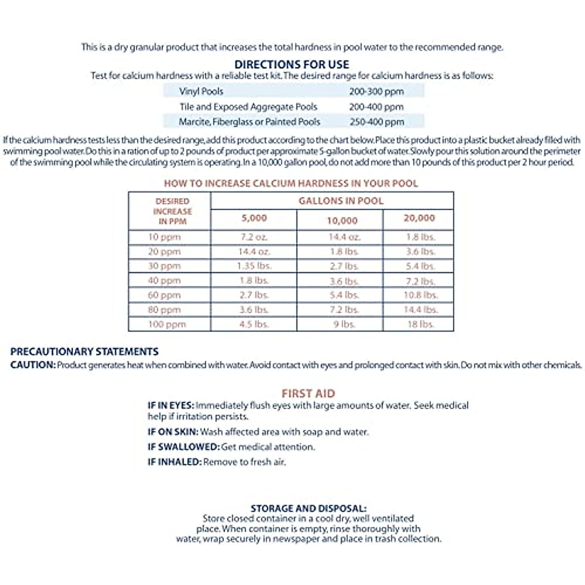 Pool Mate 1-2825B Pool Calcium Increaser, 25-Pounds (Bag)