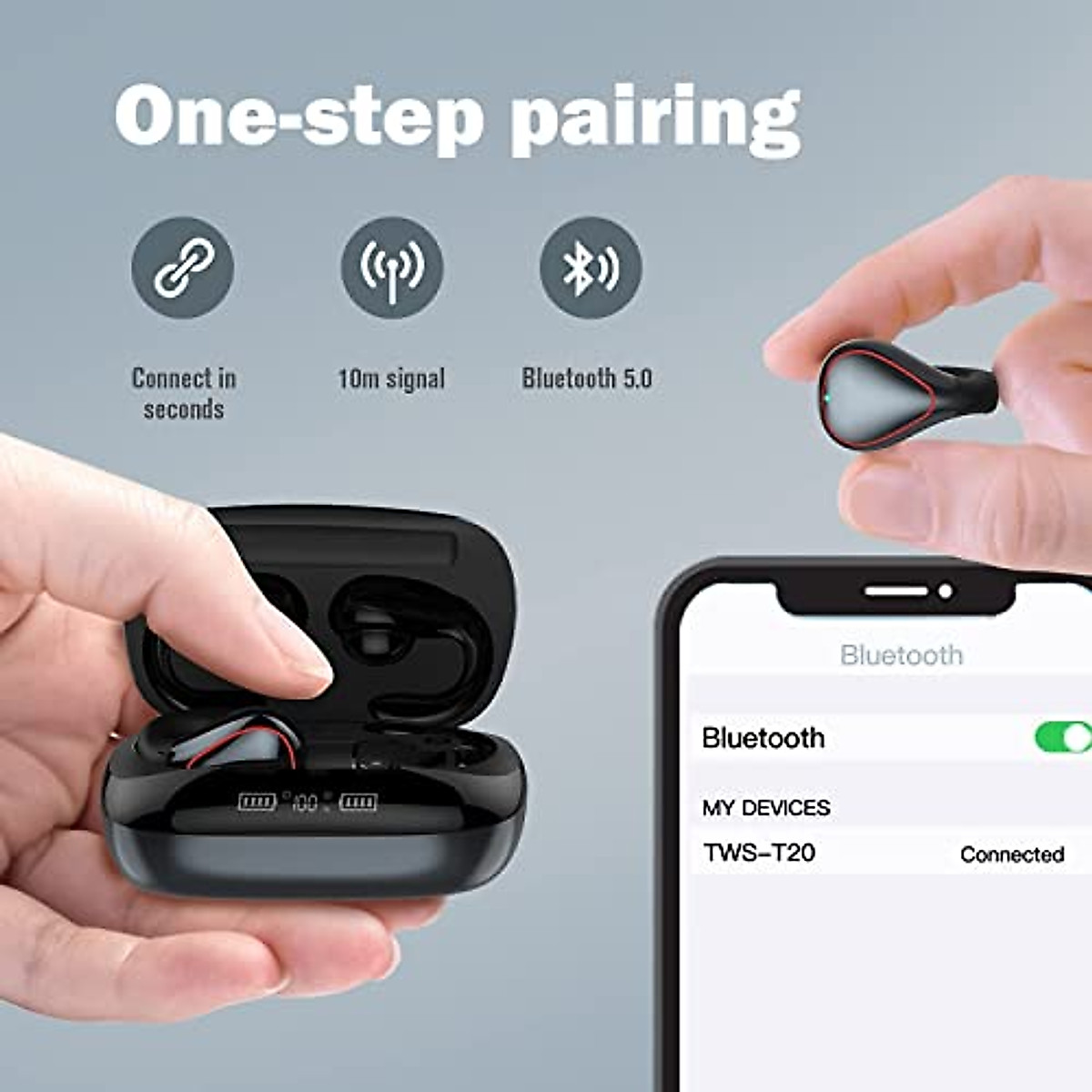 Clip on Open Ear Headphones Wireless Bluetooth Ear Clip Bone Conduction Headphones Bluetooth Head Set True Wireless Open Ear Earbuds for iPhone Android Bone Buds Earphones Earbuds for Small Ear Canals