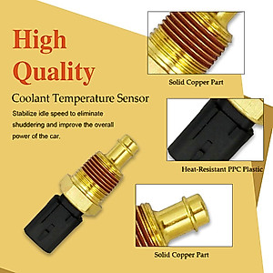 Zufoty Engine Coolant Temperature Sensor, Radiator Coolant Fan Switch, Water Temperature Sensor Compatible with Chrysler, Grand Cherokee, J-eep Wrangler, Durango, Replace OE# 5149077AB