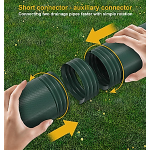 Ogutter Rain Gutter Downspout Extensions, Downspout Extender for Rainwater Drainage Flexible, Extendable 58"+66" Down Spout Drain Extension Pipes (2 Pack, Green)