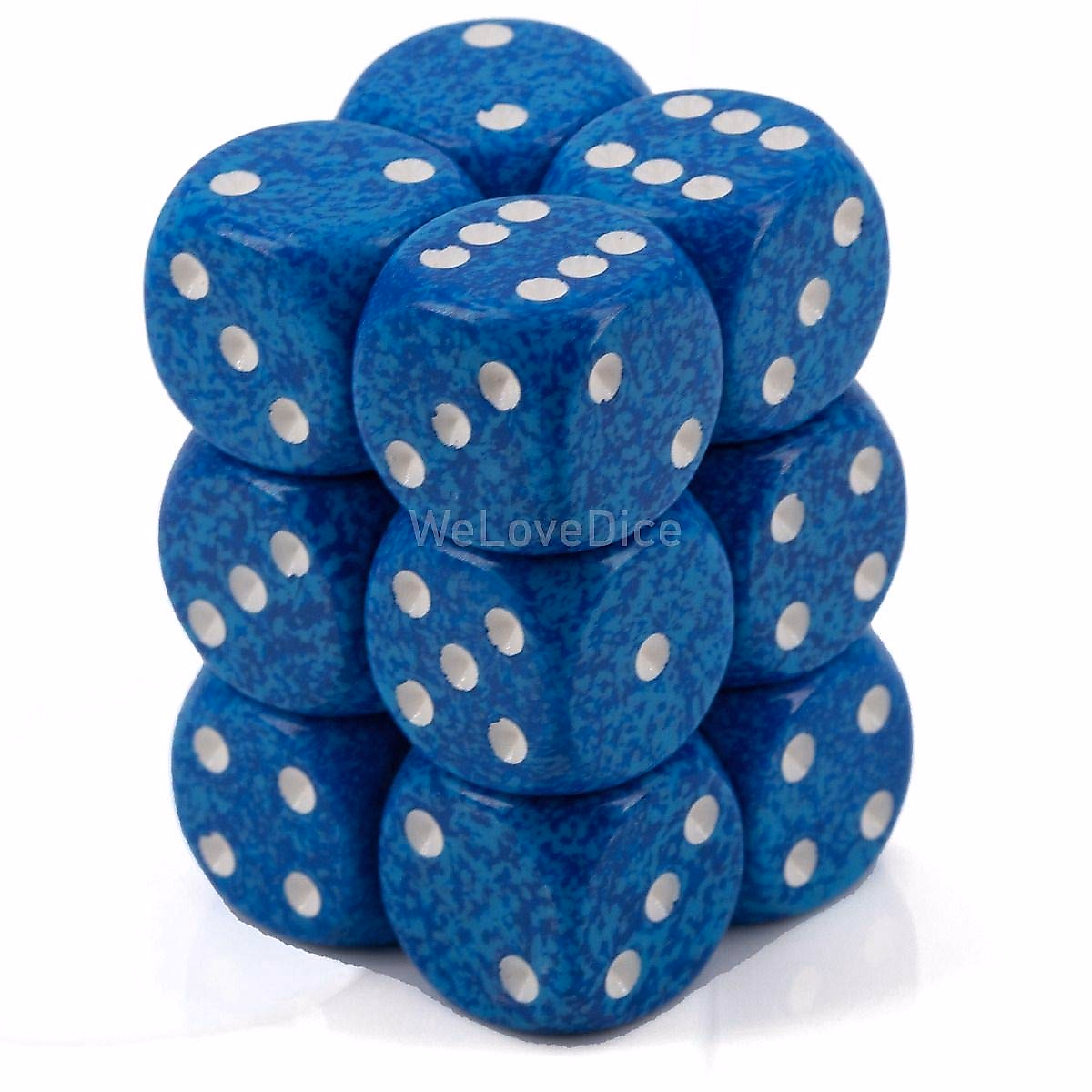 Chessex DND Dice Set D&D Dice-16mm Speckled Water Plastic Polyhedral Dice Set-Dungeons and Dragons Dice Includes 12 Dice – D6, (CHX25706)