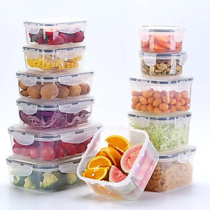 iKumar 10 Pcs (5 Containers & 5 Lids) Premium Multifunctional Large Refrigerator Fresh Food Storage Containers Set - Leakproof, BPA-Free Plastic Sealed Plastic Fresh Keeping Box with Lids