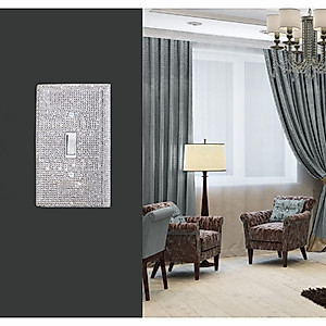 Shiny Silver Rhinestones Wall Plates Light Switch Decorative Cover Plate Single Toggle Rhinestones Outlet Covers Wall Plate