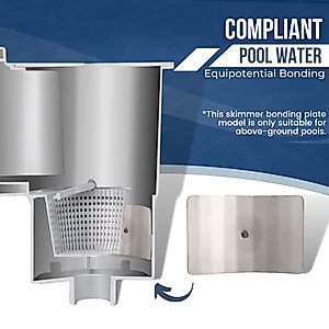 Above-Ground Pool Skimmer Water Bonding Plate Kit - Compliant Pool Water Equipotential Bonding