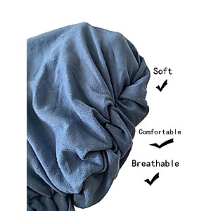 Lucky staryuan ® 3Pack Chemo Cancer Headwear for Women Soft Pre-Tied Twisted Braid Hair Cover Turban Headwear (Black Gray Light Blue)