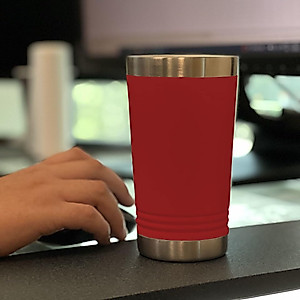 LaserGram 16oz Vacuum Insulated Pint Tumbler, Indian Elephant, Personalized Engraving Included (Maroon)