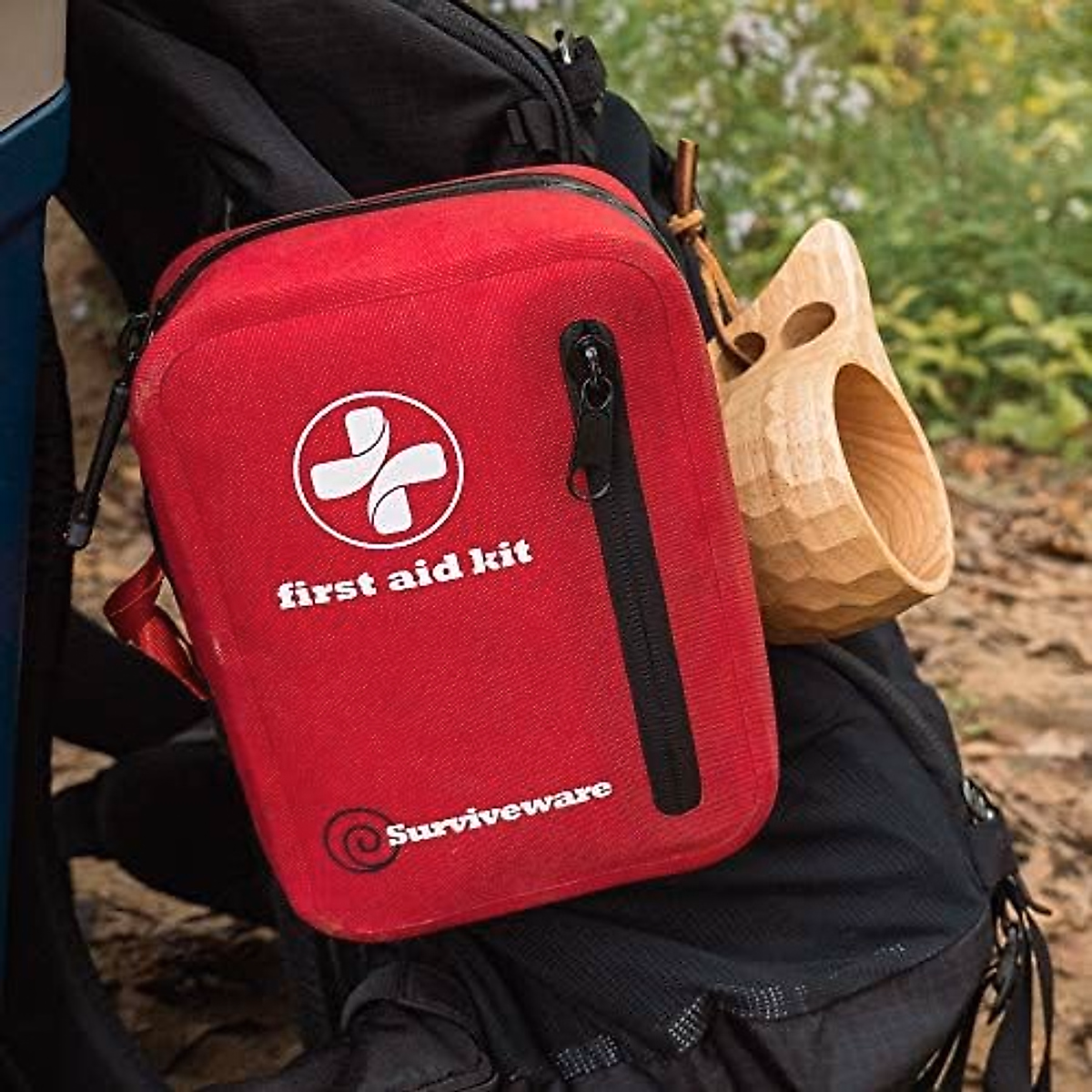 Surviveware Waterproof Premium First Aid Kit for Cars, Boats, Trucks, Hurricanes, Tropical Storms and Outdoor Emergencies - Small Kit - 100 Piece