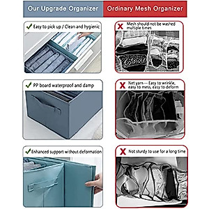 WENSEFTY Wardrobe Clothes Organizer, Clothes Organizer for Folded Clothes 7/9 Grids Dividers Closet Drawer Organizers for Jeans Pants, T-shirt, Dress