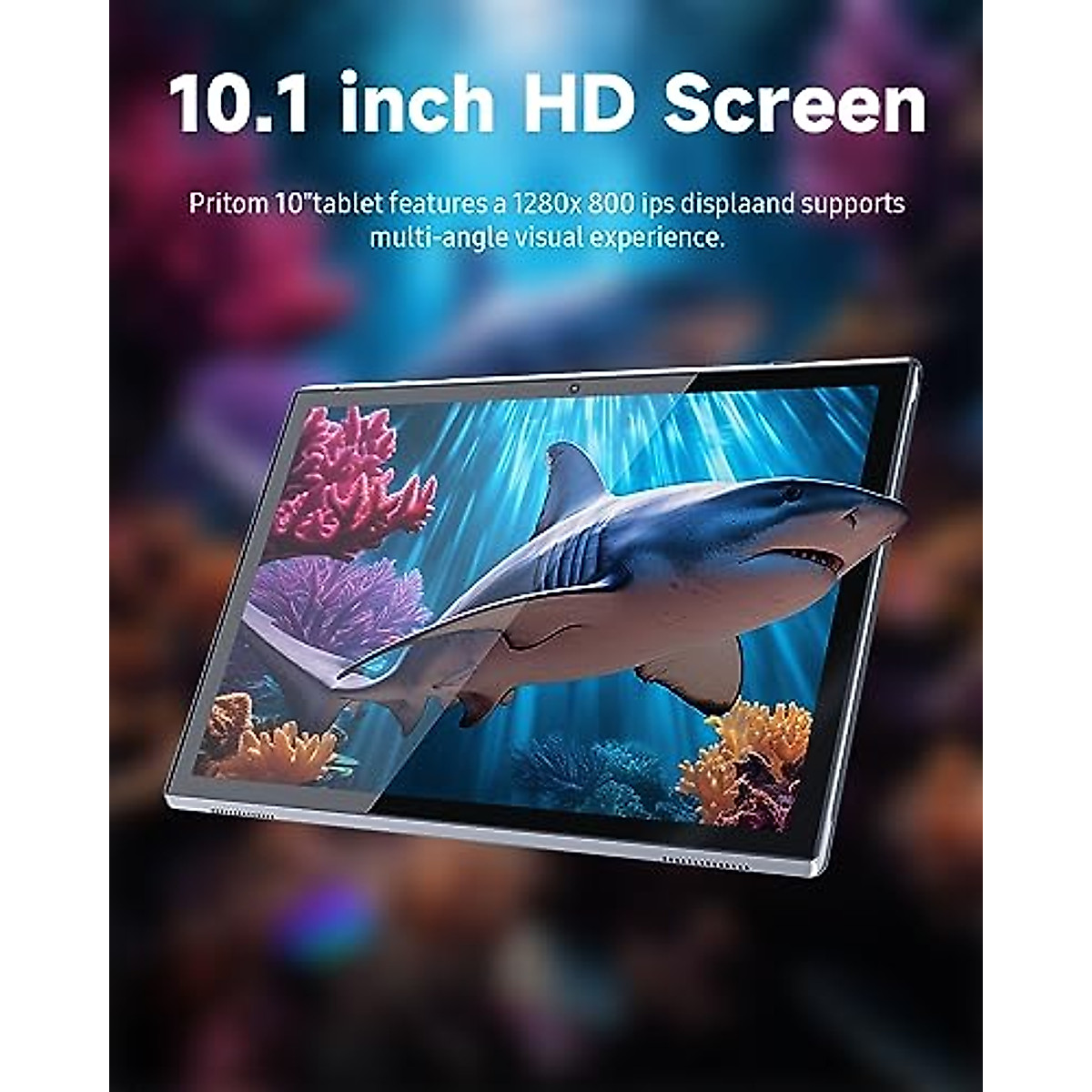 ZZB Android Tablet 10 Inch Tablets, 32GB ROM 1TB Expand，6000mah Battery, Quad-Core Processor 2GB RAM Tableta, 8MP Camera WiFi 10.1'' IPS HD Touch Screen 10 in Android Tablet.