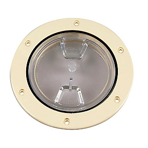 Beckson 4" Clear Center Screw Out DEK Plate (Beige)