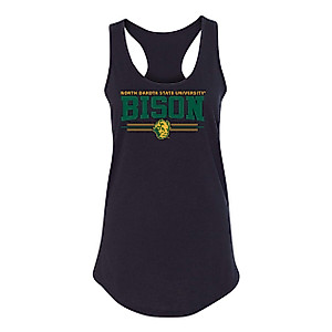 CornBorn NDSU Shirt Women Tanktop - NDSU Bison 3-Stripe - Black - 2X