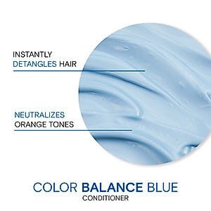 Joico Color Balance Blue Conditioner | For Lightened Brown Hair | Eliminate Brassy Orange Tones | Boost Color Vibrancy & Shine | UV Protection | With Rosehip Oil & Green Tea Extract | 8.5 Fl Oz