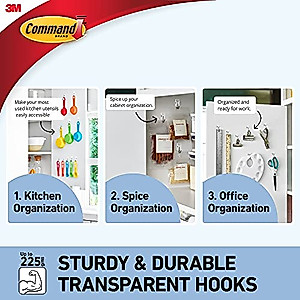 Command 17067CLR 4 Adhesive Strips Wire, Small, 3 Hooks, Clear