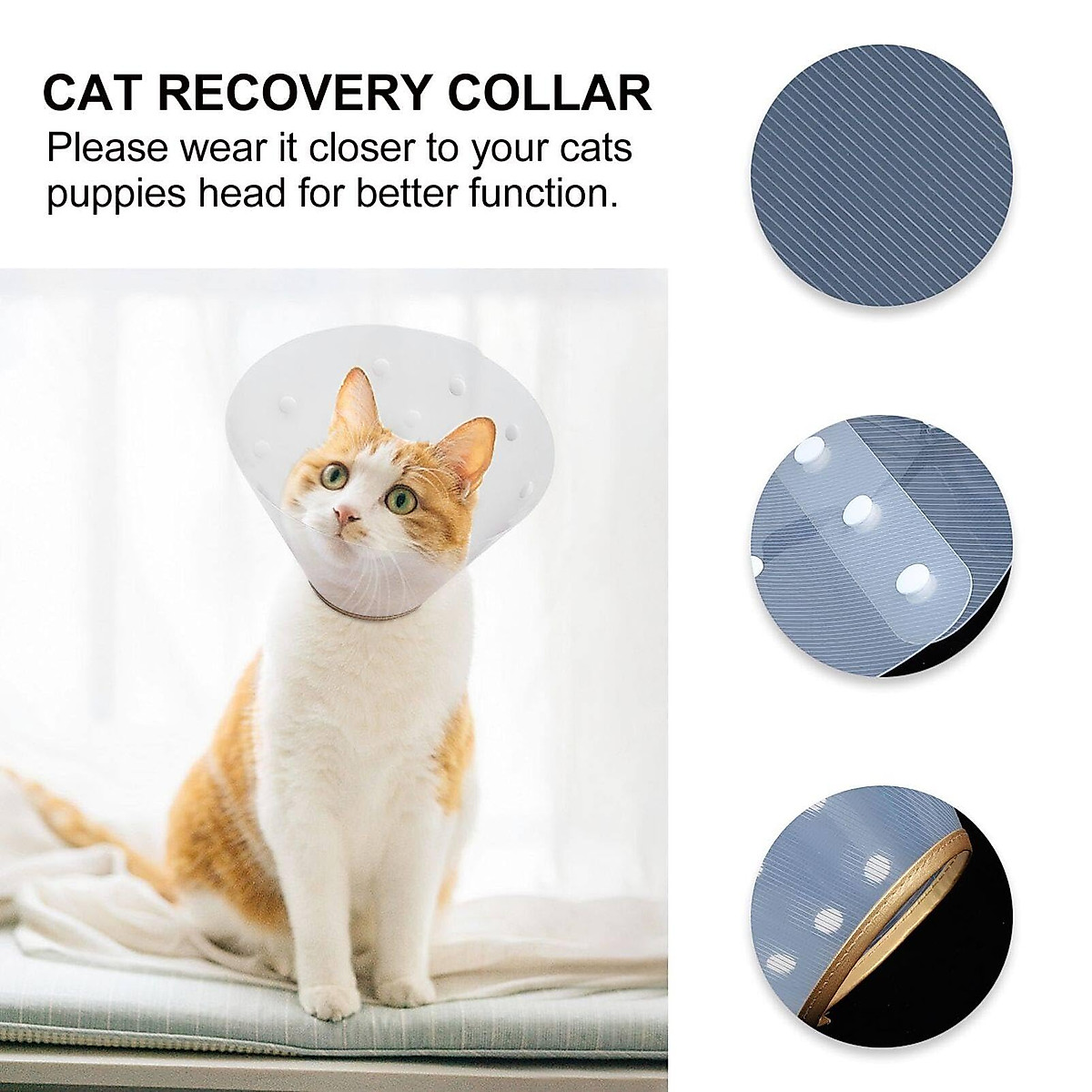 BCOATH Pets Elizabeth Circle Kitten Collars Pet Cat Recovery Collar Cat Recovery Collars & Cones Cat Recovery Neck Cone Cat Kitten Recovery Collar Cat Cone Pet Recovery Cone Rope