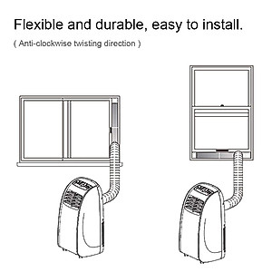 Zealor Universal Exhaust Hose Counterclockwise Threads for Portable Air Conditioner (5.9 Inch Diameter)