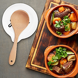 Oversized Farmhouse Spoon Rest - Ceramic Spoon Rest for Stove Top Cooking, 1 PK - Spoon Holder for Stove Top - White Spoon Rest for Kitchen Counter - Cute and Sturdy Utensil Rest