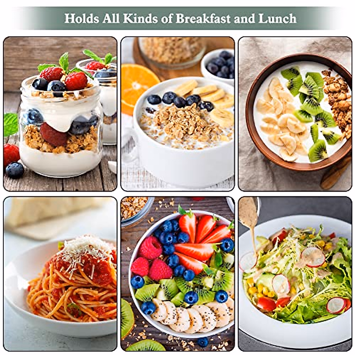 UHAPEER Oatmeal Yogurt Container, Overnight Oats Containers with Lids and Spoon, Stainless Steel Insulated Food Container, 2-Tier Cereal Cup On the Go, Parfait Cup Milk Container for Breakfast Lunch