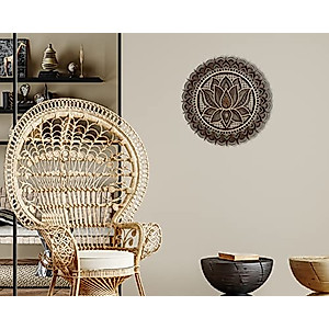 Mandala Wall Art, Mandala Wood Wall Art Decor, Lotus Flower Wall Decoration, Layered Mandala (Small)