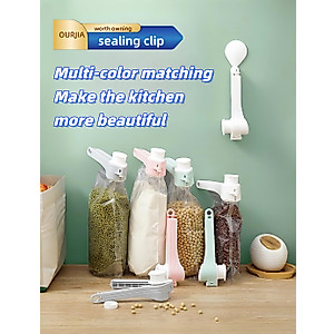 Food Storage Sealing Clips with Pour Spouts, Bag Clips for Food, Kitchen Chip Bag Clips, Plastic Cap Sealer Clips, Great for Kitchen Food Storagec,1pcs While (S_While)