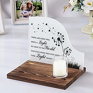 AW BRIDAL Bereavement Gifts Memorial Candle Acrylic & Wooden Wedding Memorial Table Sign, Memorial Sympathy Gifts for Loss of Loved One/Mom/Father