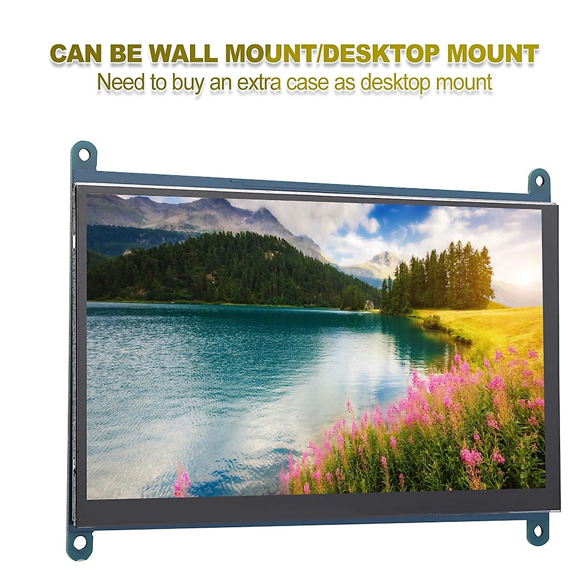 Zopsc 7 Inch LCD Display Screen Ultra HD Capacitive with 1024x600 Resolution for Raspberry Support for Raspbian/Ubuntu/Kodi/IOT
