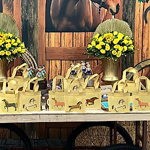 BANBALLON Horse Party Favor Bags Horse Non-Woven Gift Bags Treat Bags For Kids Birthday Party Horse Racing Party Cowboy Party Baby Shower Goodie Bags Supplies