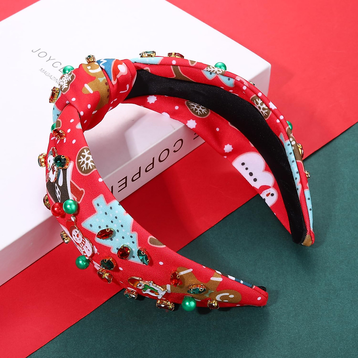 MOLOCH Christmas Headband for Women - Tree Bow Snowflake Knotted Jeweled Crystal Xmas Decorations Gifts