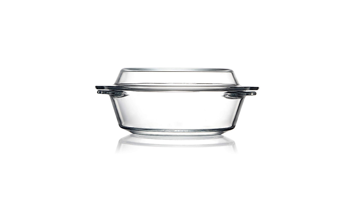 ZYER Small Glass Casserole Dish with Lid – Microwave Safe 0.65L