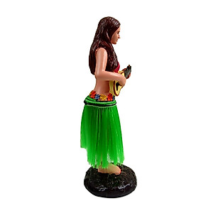 Franchise Figurine Hawaiian Hula Girl Dashboard Doll with Ukulele Bobbleheads for Car Dashboard Collection Figurines Gifts for Home Decoration Doll Dashboard Hula Girl 6" Valentines Gift