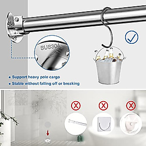 6PCS Closet Rod Brackets, 1-1/4 Inch Closet Rod Support, Stainless Steel Curtain Rod Holders, Flange Set Closet Pole Holders with Screws, U-Shaped Open Type Closet Rod Brackets, Silver (32mm) …