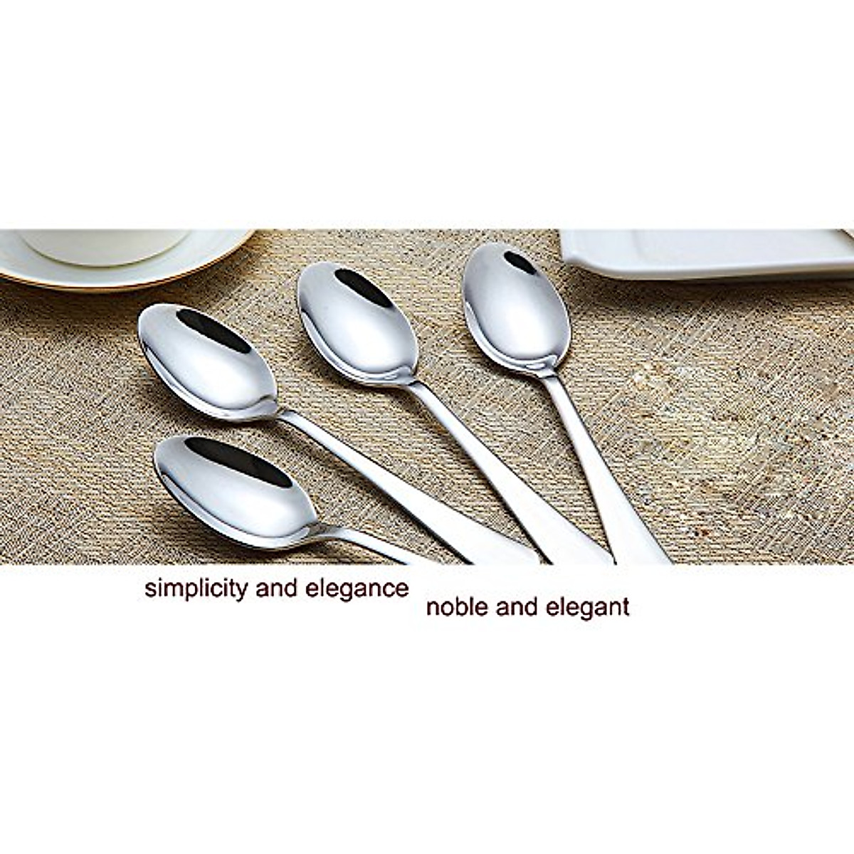 Stainless Steel Dinner Spoon (Set of 6)7.1 Inches, Silver