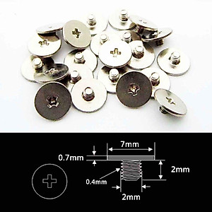 25pcs Thin Wafer Flat Round Head Screw Bolt M2*2mm Head Dia 7mm for Laptop Notebook Optical Drive Mount Computer G