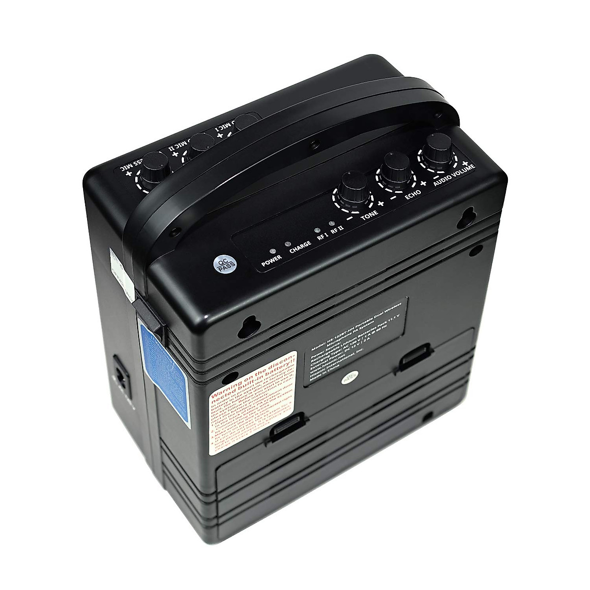 Hisonic HS122BT-HL Portable and Rechargeable PA System with Dual UHF Wireless Microphones & Bluetooth Connection