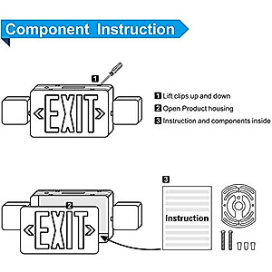 EXITLUX 6 Pack Red Led Emergency Exit Lights with Battery Backup-Two LED Adjustable Head Emergency Exit Lights -US Standard UL Listed &CEC Qualified-120V-277V-Emergency Lights for Home Power Failure