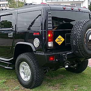 4 Pack - Reflective Safety Baby On Board Car Magnet Signs, 5x5 inch, Waterproof/Weatherproof, Golden Yellow