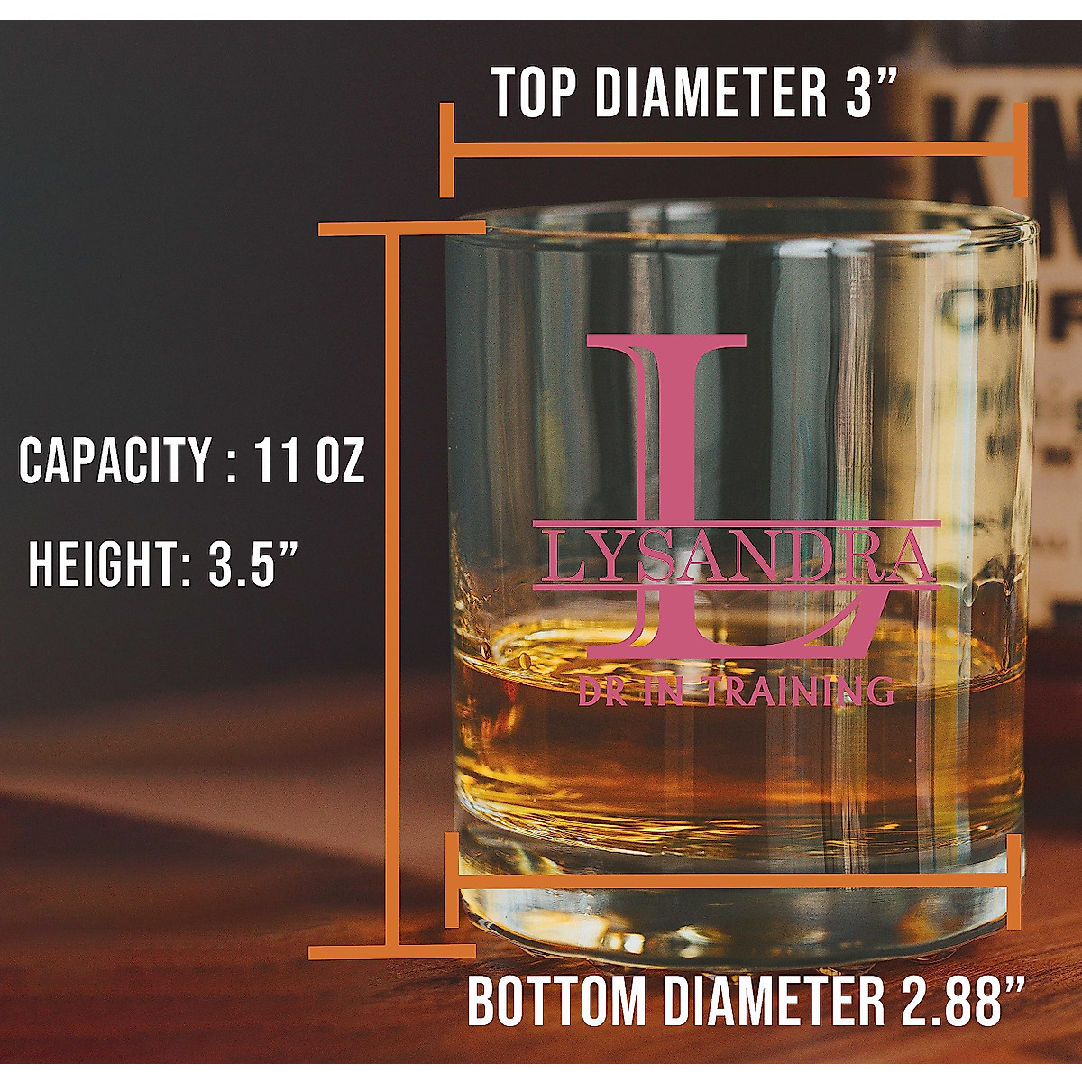Personalized Printed 11oz Whiskey Glass - Custom Bourbon Christmas Gifts for Men, Dad Scotch Drinking Birthday Glasses, Groomsmen, Liquor Cocktail Rocks Old Fashioned, Halpert