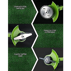 Cordless Grass Trimmer Lawn Mower Electric Rechargeable Adjustable Pruning Cutter Garden Tool 12V/24V-12V3000 mA 1 Battery