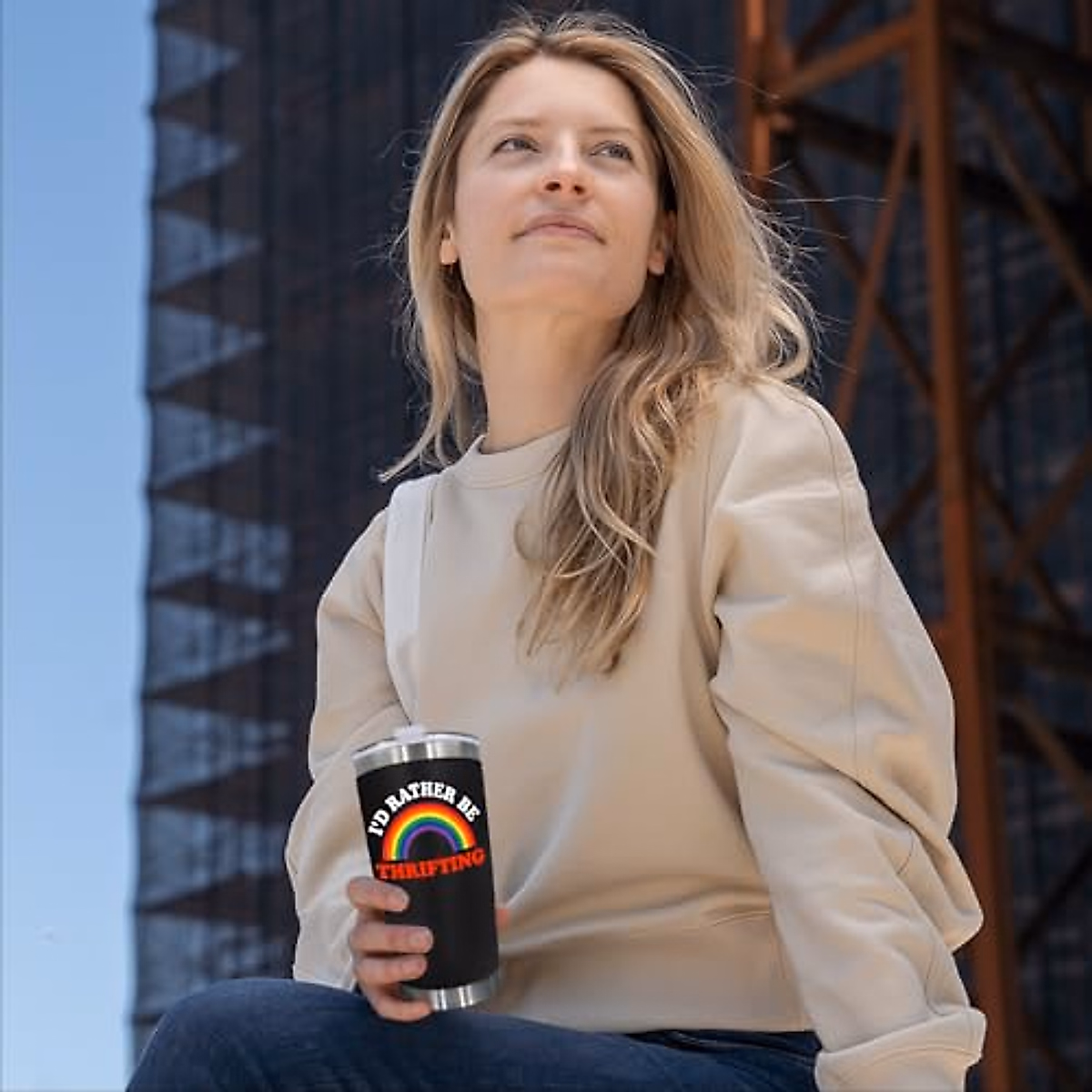 I'd Rather Be Thrifting Travel Coffee Tumbler Skinny For Godfather Outdoor