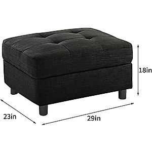 7 Pieces Modular Sectional Sofa, Indoor Convertible Furniture Fabric Upholstered Couch with Ottoman for Living Room