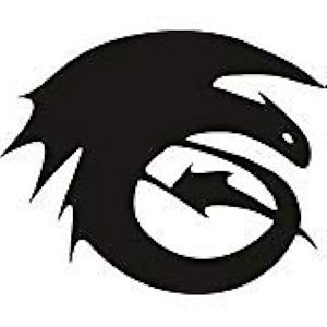 HOW TO TRAIN YOUR DRAGON HICCUP LOGO VINYL STICKERS SYMBOL 5.5" DECORATIVE DIE CUT DECAL FOR CARS TABLETS LAPTOPS SKATEBOARD - BLACK