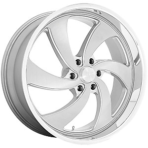 US Mags U134 DESPERADO Silver Brushed Face Milled Diamond Cut Wheel with Aluminum (24 x 9. inches /6 x 135 mm, 25 mm Offset)