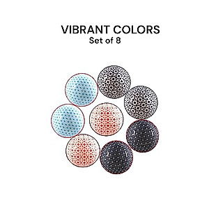 PACIFICA 10oz Ice Cream Bowls - Set of 8, Unique Embossed Design, Versatile Dessert Bowls, Perfect for Entertaining, Ideal Gift