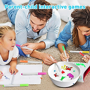 QETRABONE Magical Water Painting Pen-12 Colors Double Ended, Erasing Whiteboard Marker, Doodle Water Floating Pens, Magic Water Painting Pen for Kids