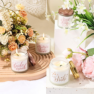 MTLEE 8 Pcs Bridesmaid Gifts Bridesmaid Proposal Candle Jar Lavender Scented Bridal Proposal Gift Natural Soy Wax Candles Matron Maid of Honor Gift Set for Bridal Shower, Wedding, Bachelor Party