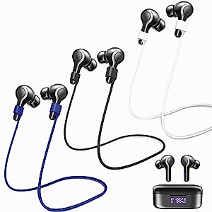 smaate Anti-Lost Straps Compatible with MOZOTER DBK02 Wireless Earbuds, Magnetic Soft Silicone Sport Necklace, Black