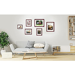 VIOLABBEY 11x14 Picture Frames Red Set of 4, Fits 8x10 Pictures with Mat or 11x14 Photos without Mat, Photo Frame with Real Glass, Vertical or Horizontal for Wall and Tabletop Display