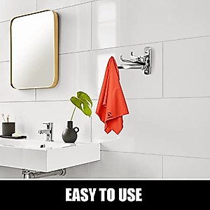 GL Creations Coat Hanger Wall Hooks | Towel Hooks Hanger for Bathroom | Stainless Steel Towel Hook | Folding Hooks for Wall ‎3.7 x 0.98 x 2.7