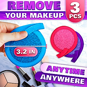 Makeup Remover Cloth Exfoliating Face Scrub - 3Pcs Microfiber Cloth Facial Blackhead Remover Reusable Eye Makeup Remover Pads Face Cleansing Wipes for Women, Men - Exfoliating Washcloth Acne Wipes