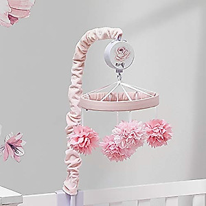 Lambs & Ivy Signature Botanical Baby Pink Floral Musical Baby Crib Mobile
